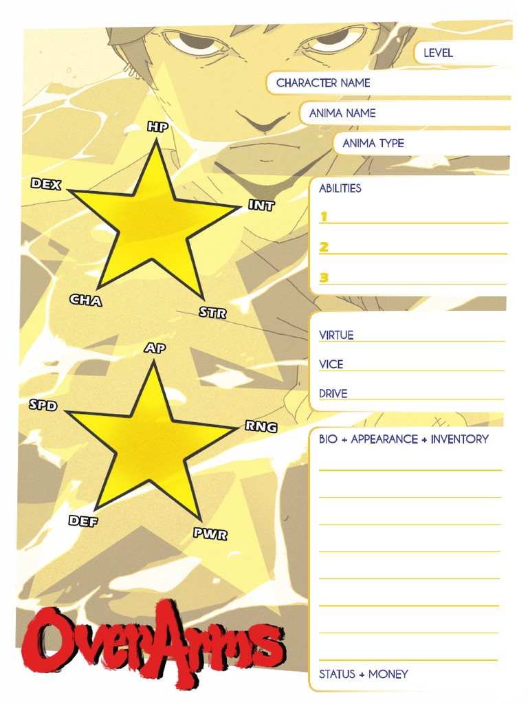 Over Arms Character Sheet | PDF