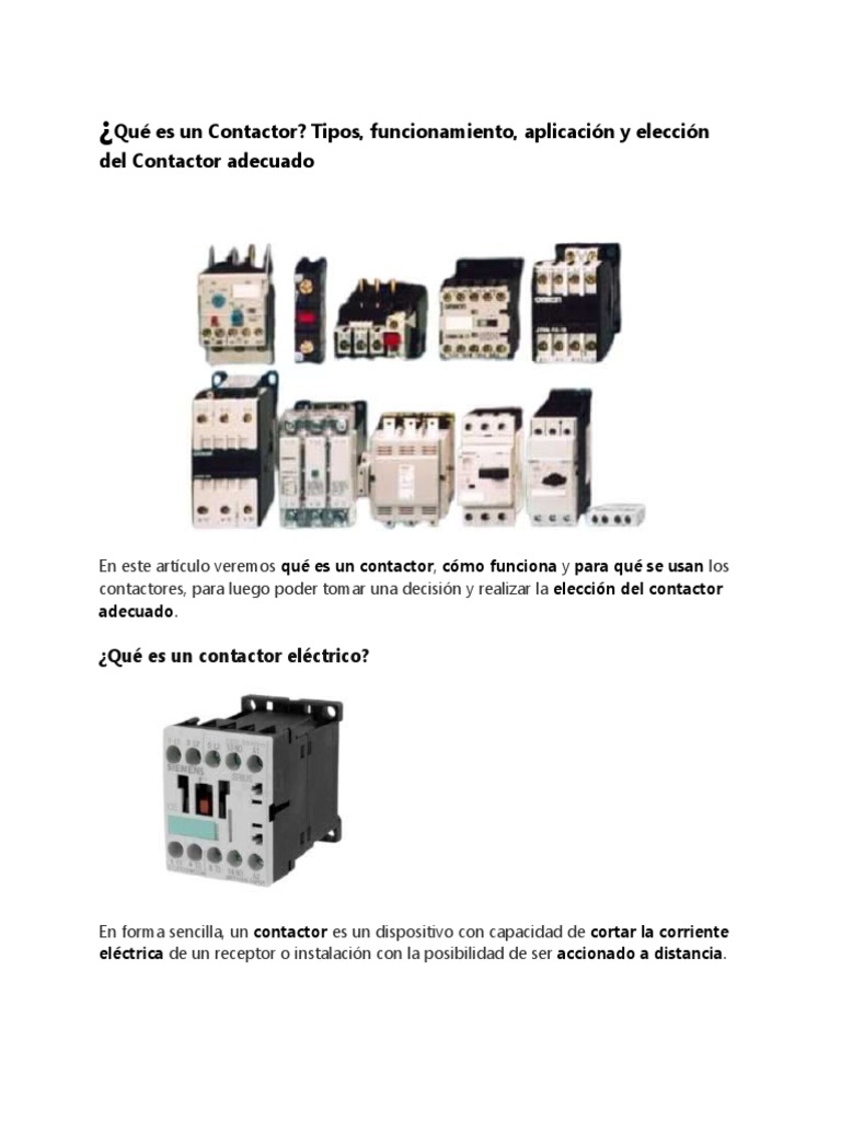 Qué Es Un Contactor | PDF | Electricidad | Electromagnetismo