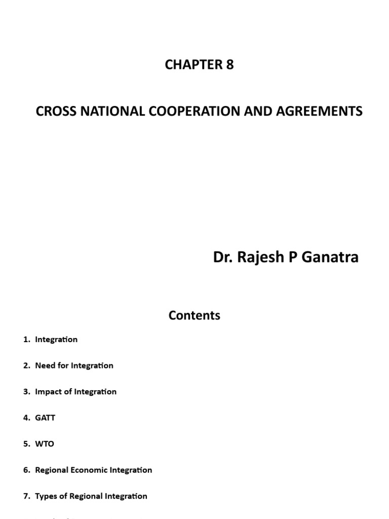 Cross National Cooperation and Agreements | PDF | North American Free ...