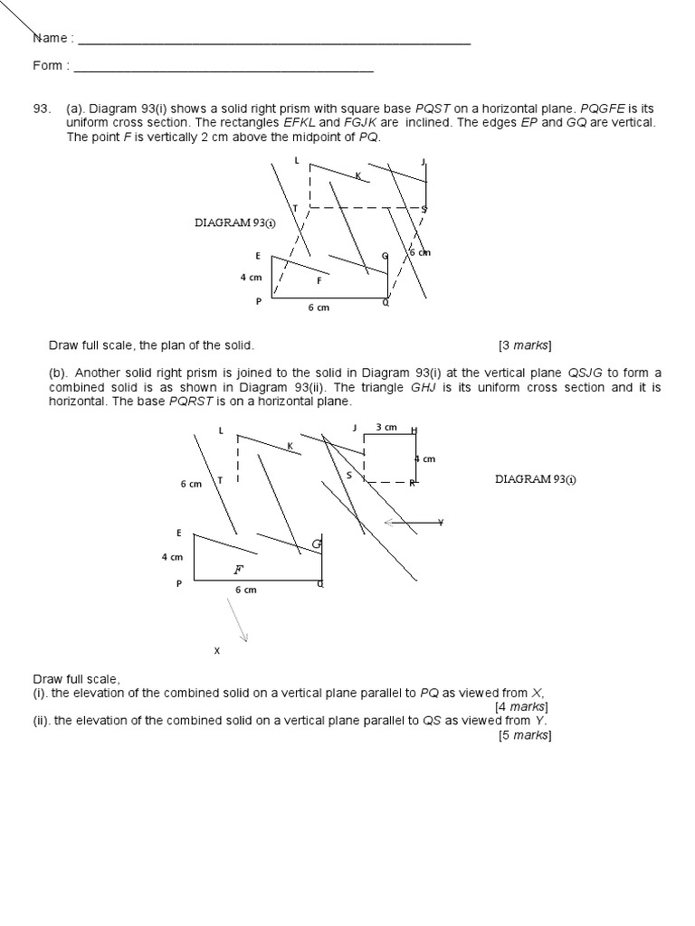 Latihan Plan and Elevation | PDF | Rectangle | Elementary Mathematics
