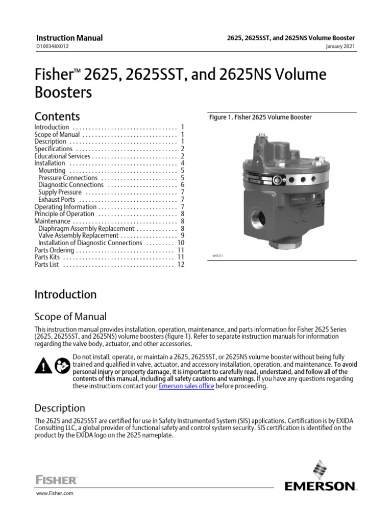 Fisher Relay Volume Boosters | PDF | Valve | Actuator
