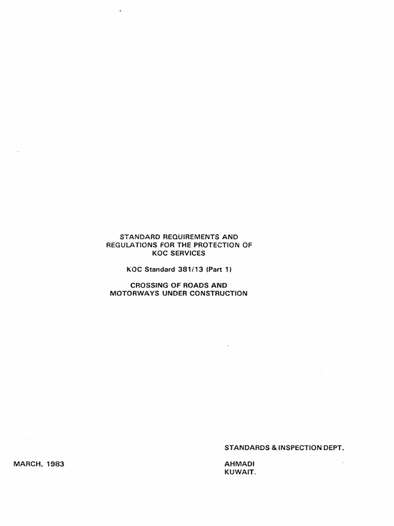 Koc Standard | PDF | Pipeline Transport | Civil Engineering