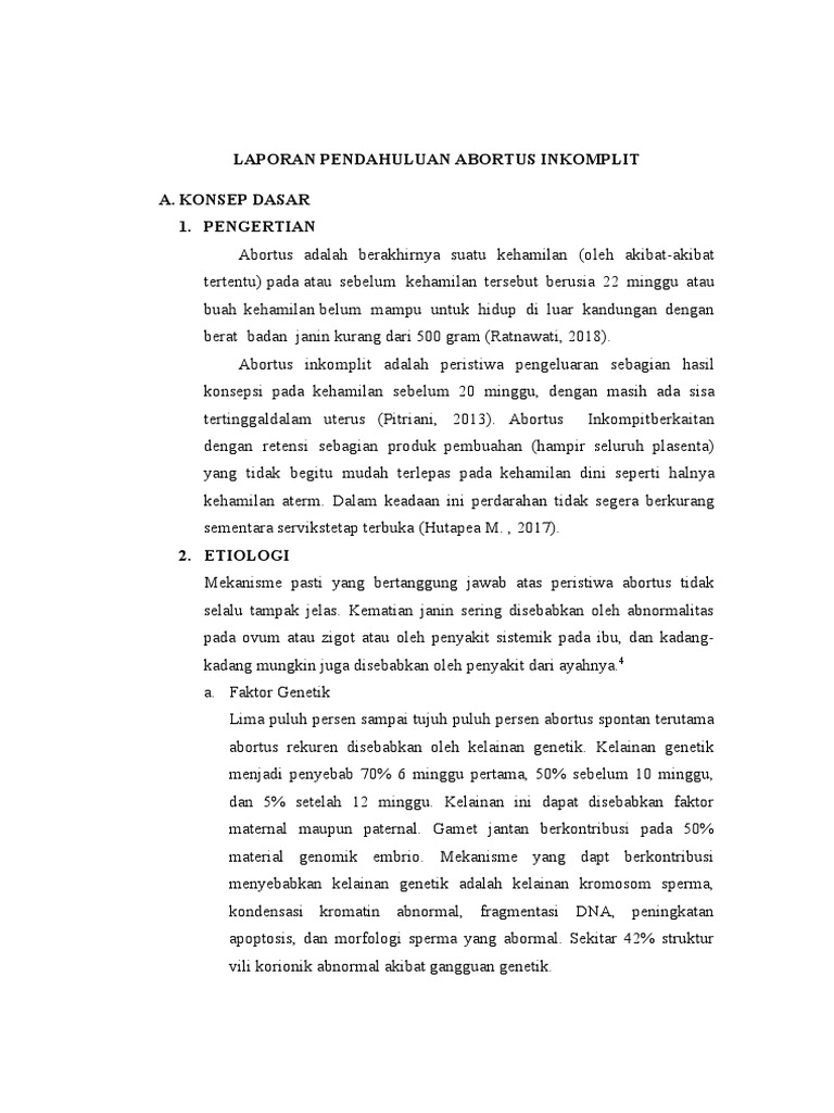 LP Abortus Inkomplit | PDF