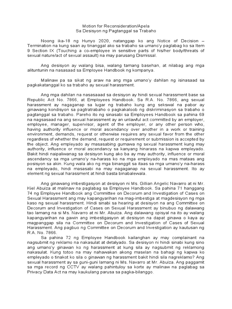 Motion For Reconsideration | PDF