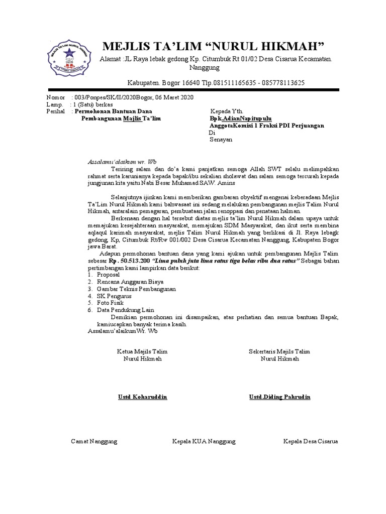 PROPOSAL - NURUL Hikmah | PDF