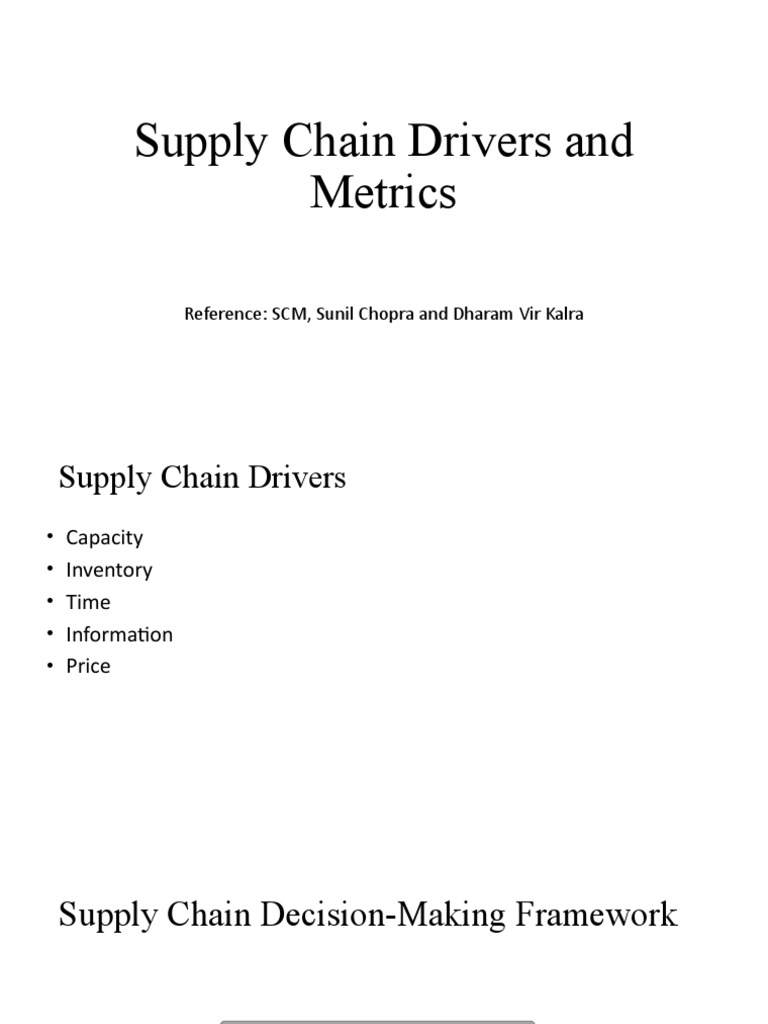 Supply Chain Drivers and Metrics | PDF | Inventory | Supply Chain