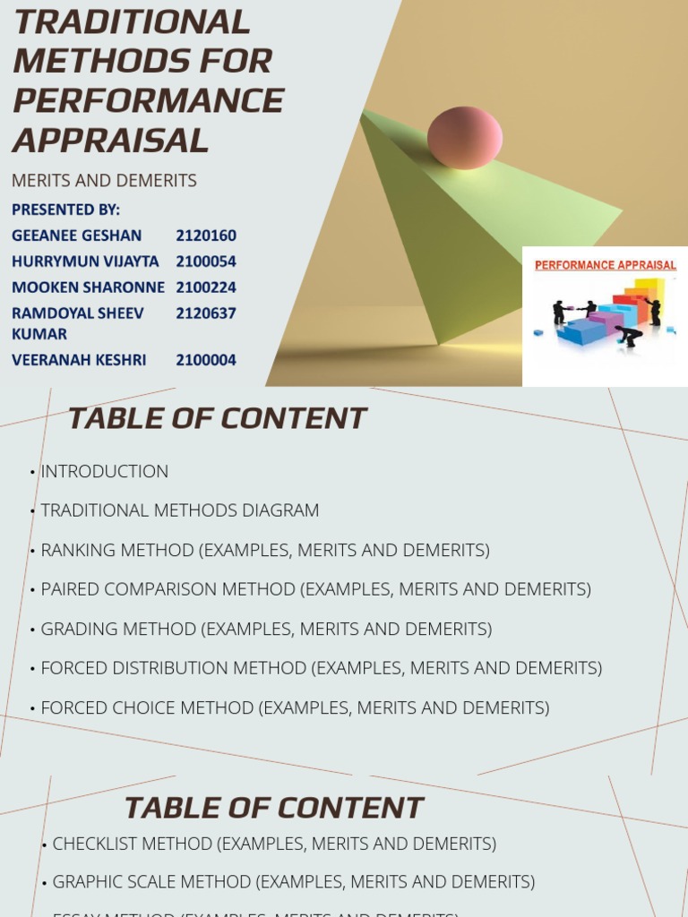 Traditional Methods For Performance Appraisal 1 LATEST | PDF ...