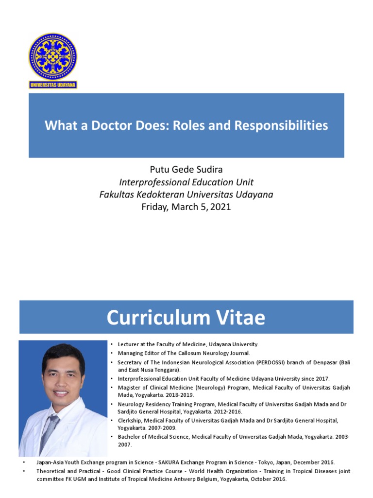 Roles and Responsibilities of Physicians: A Comprehensive Review of the ...