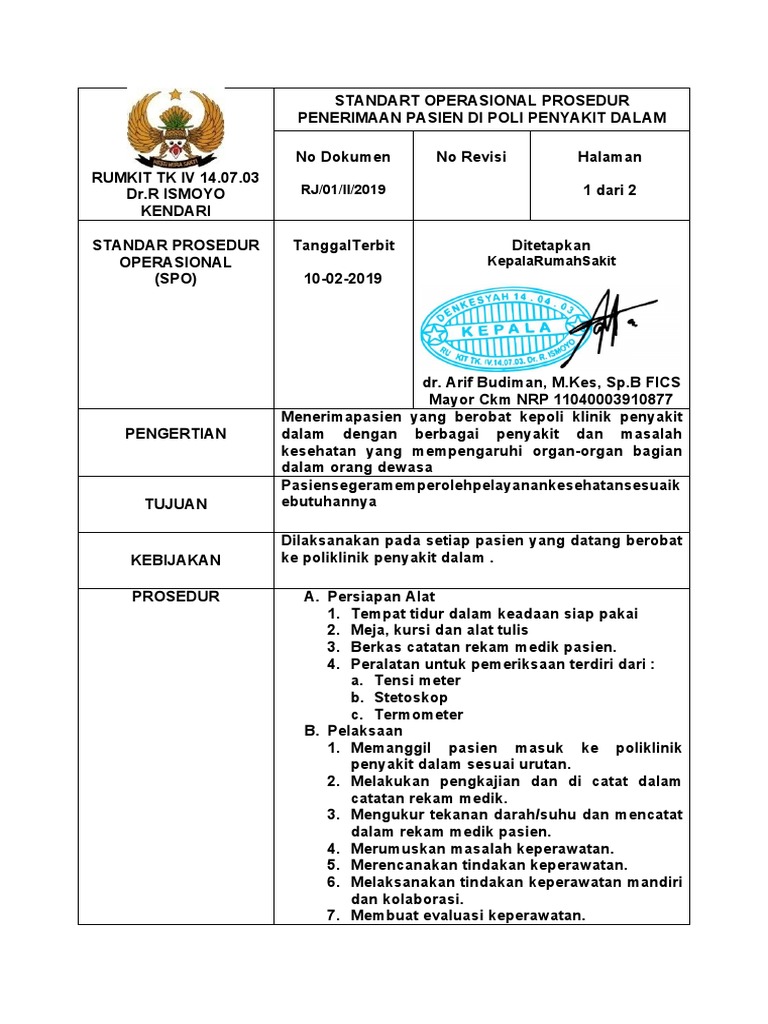 Sop Poli Interna | PDF