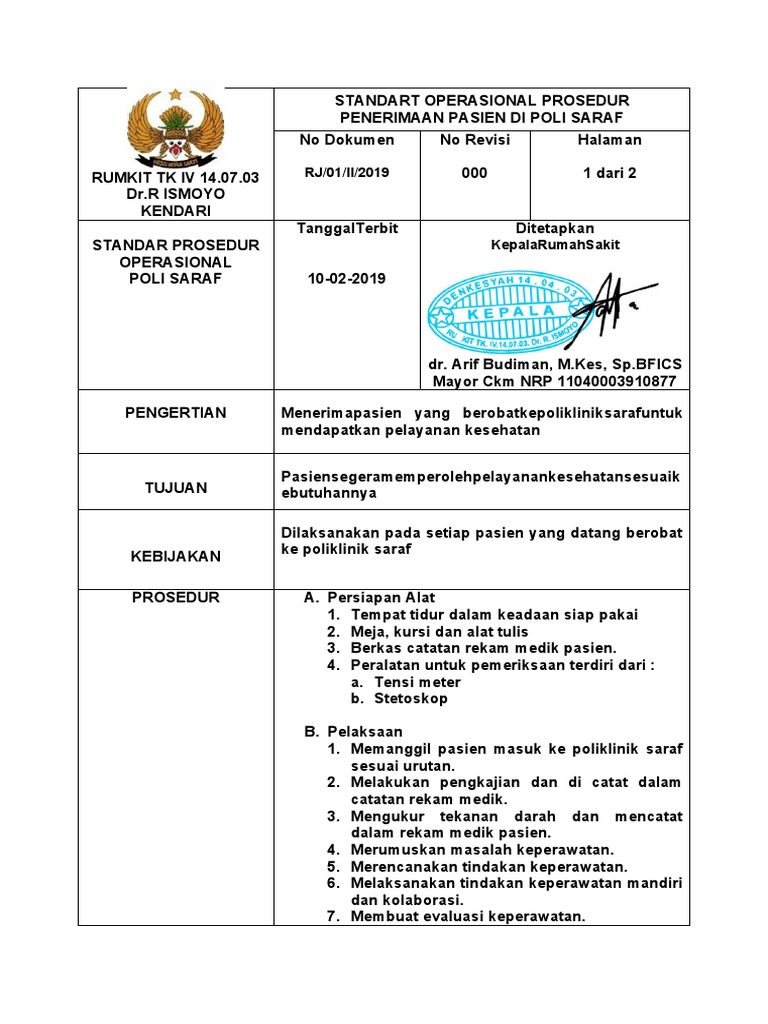 Sop Poli Saraf | PDF | Sains & Matematika
