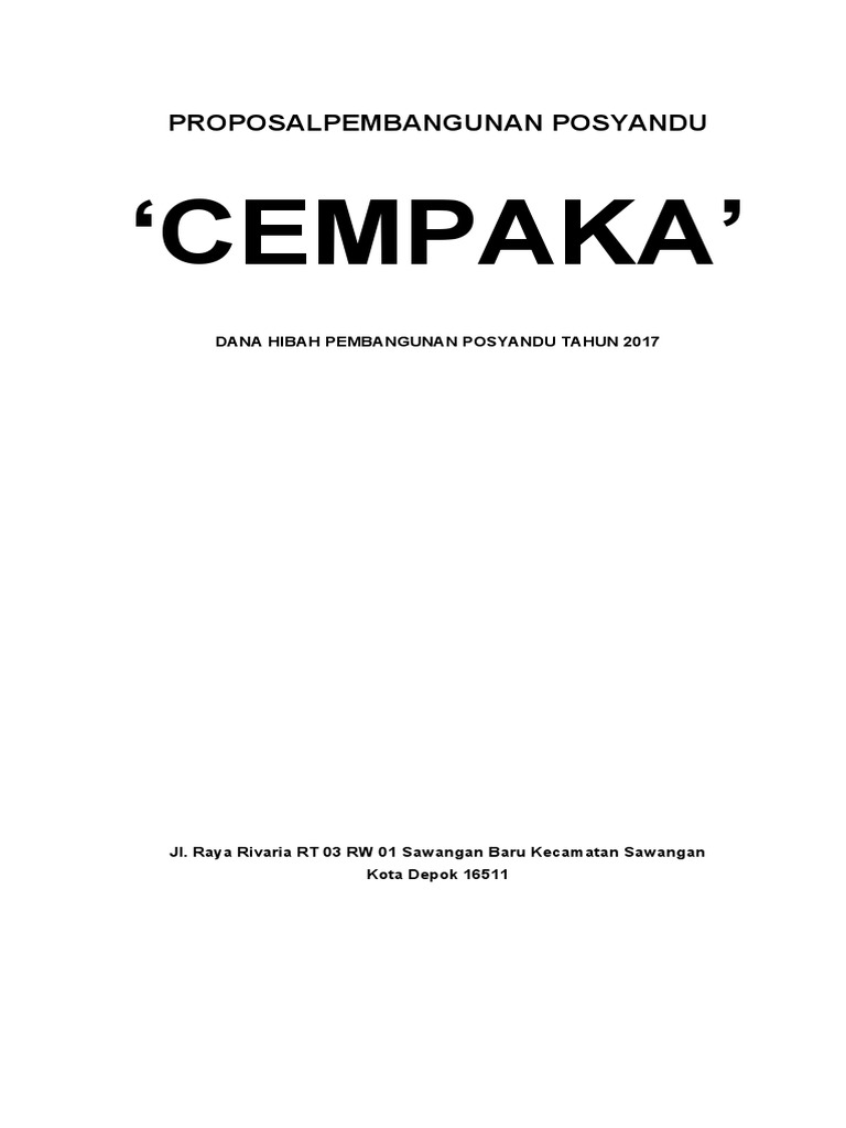 Proposal Pembangunan Posyandu 2016 | PDF