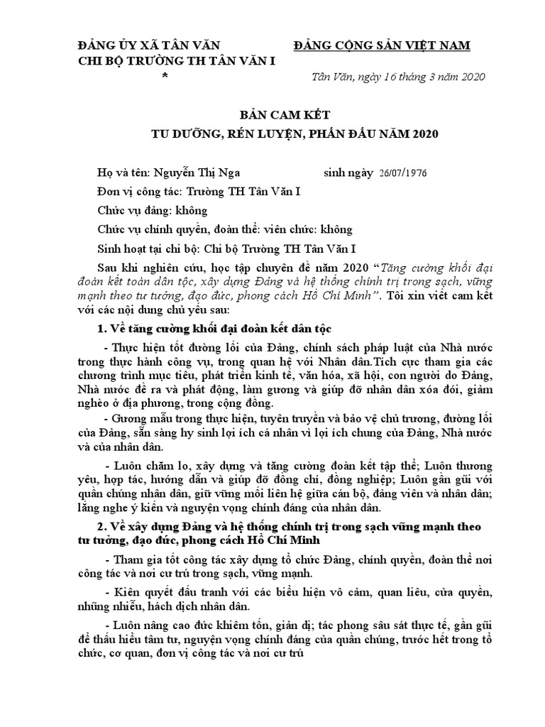 Cam Kêt Tu Duong Ren Luyen Phan Dau Dang | PDF