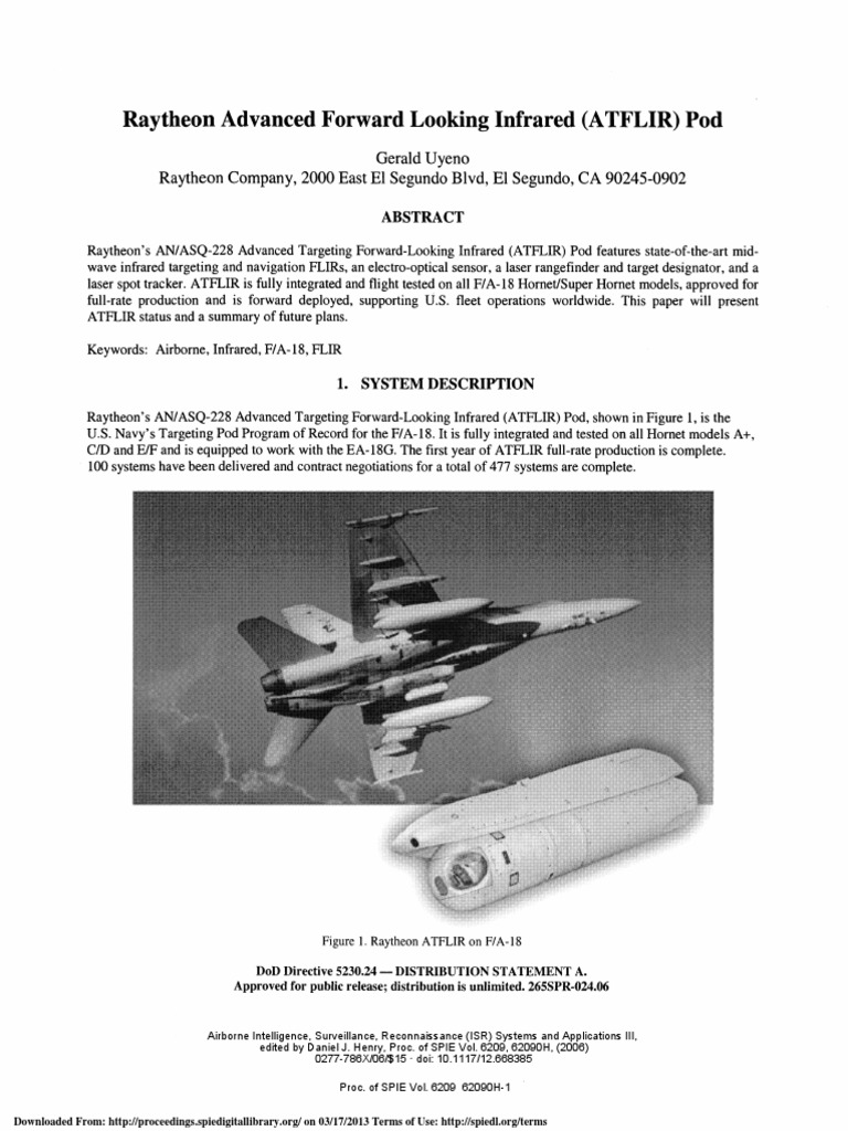 Raytheon Advanced Forward Looking Infrared (ATFLIR) Pod | PDF | Mc ...