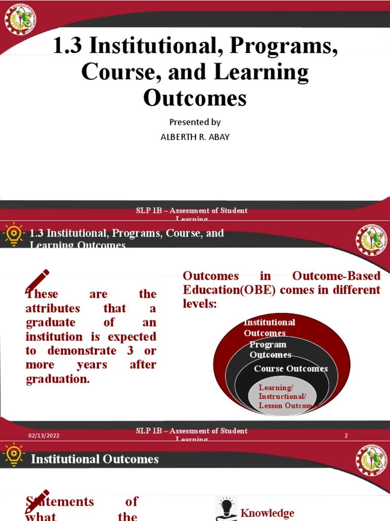 1.3 - 4 Levels of Outcome-Based Education | PDF | Learning ...
