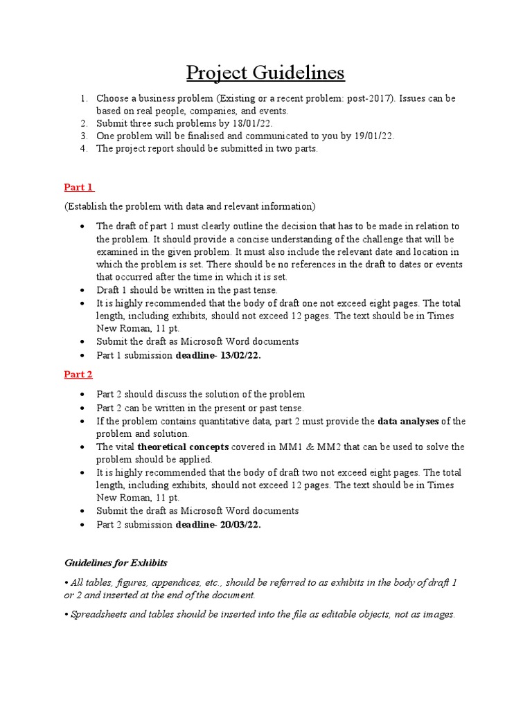 Project Guidelines | PDF | Art