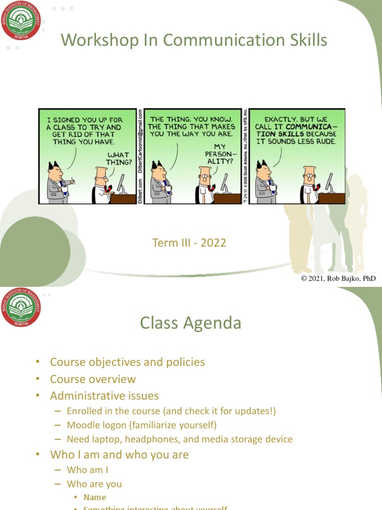 Workshop in Communication Skills: Term III - 2022 | PDF