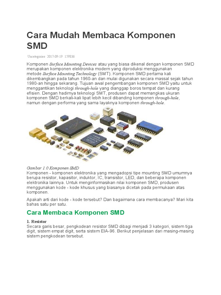Cara Membaca Komponen SMD | PDF