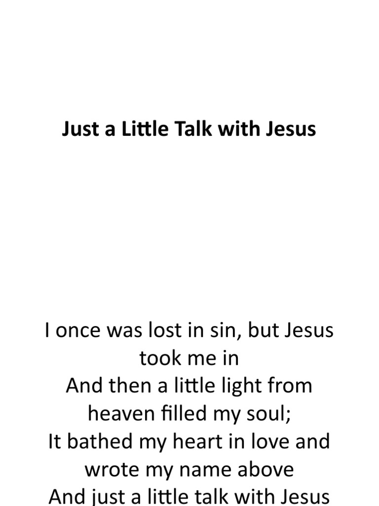 Just a Little Talk with Jesus Lyrics | PDF | Religion & Spirituality ...