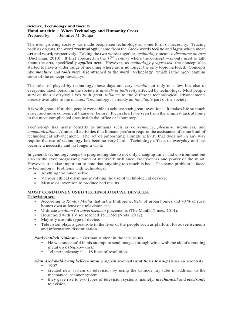 Handout - When Technology and Humanity Cross | PDF | Robotics | Robot