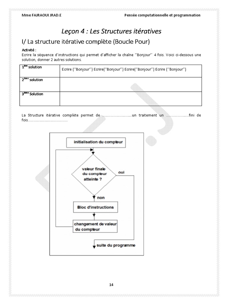 Pour | PDF | Structure de contrôle | Programmation informatique