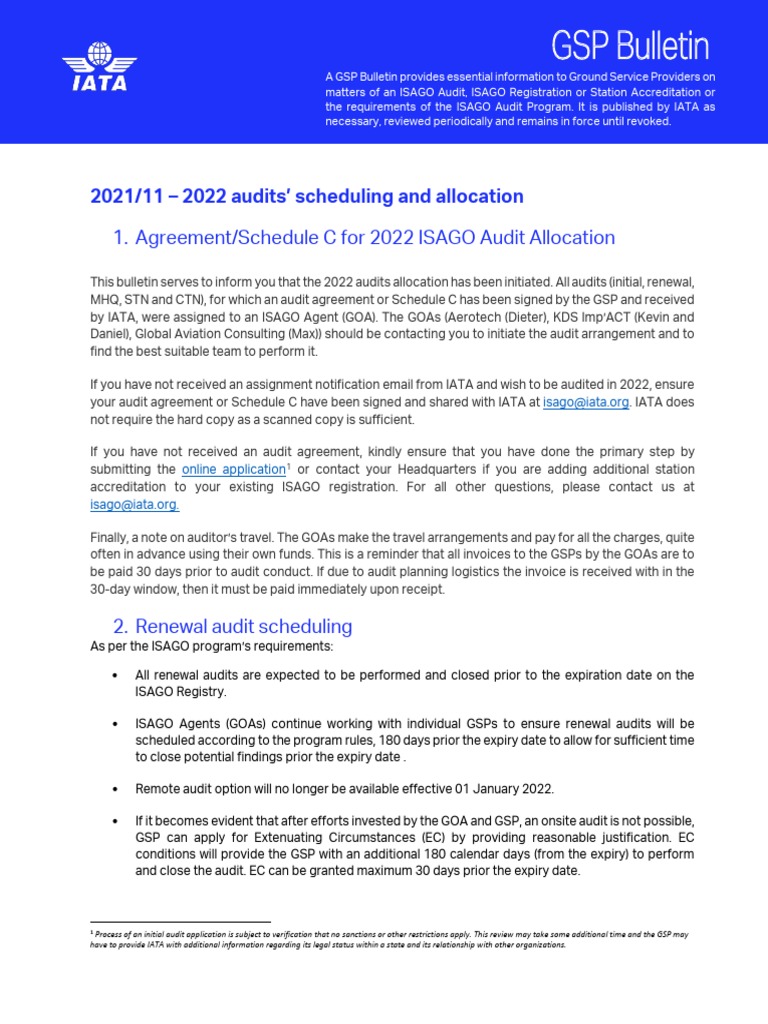 GSP Ulletin 2021 11 2022 Audits Scheduling and Allocation | PDF | Audit ...