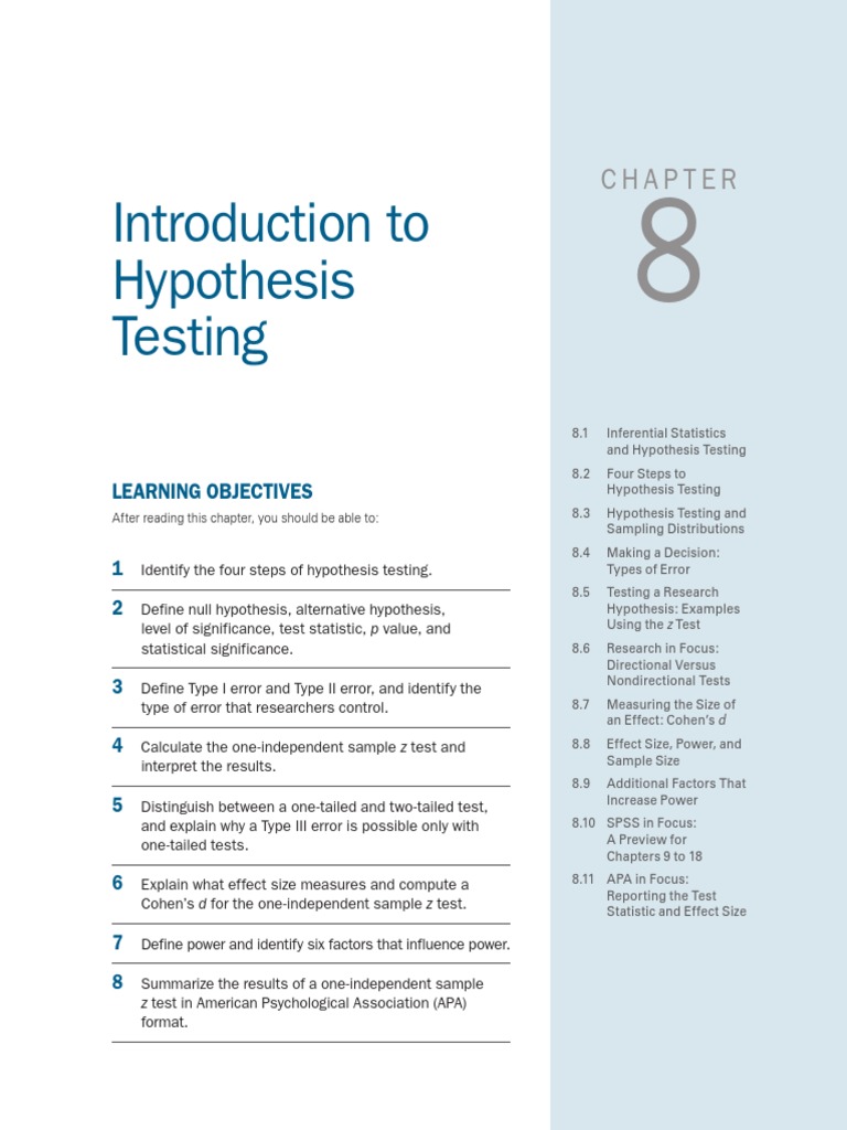 Introduction To Hypothesis Testing | PDF