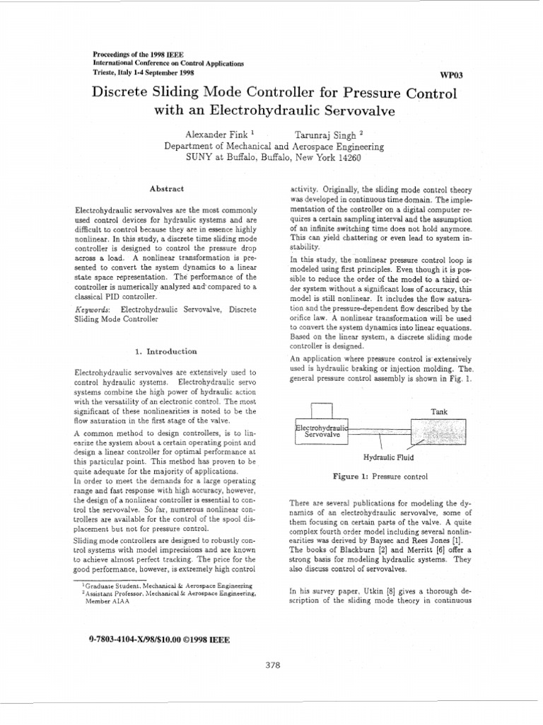 Discrete Sliding Mode Control for Pressure | PDF | Control Theory ...