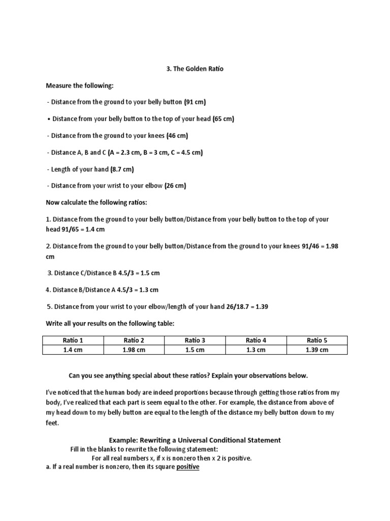 Example: Rewriting A Universal Conditional Statement | PDF | Ratio | Numbers