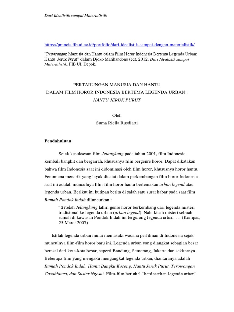 Suma Riella - Pertarungan Manusia Dan Hantu Dalam Film Hantu Jeruk ...