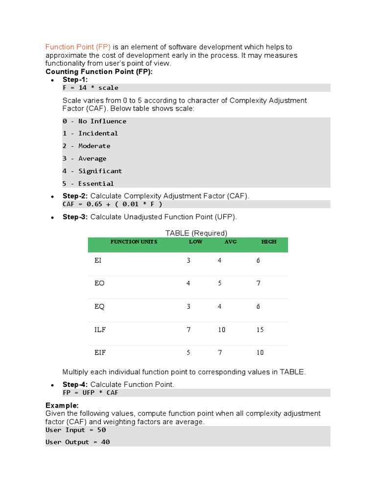 Counting Function Point (FP) : Step-1 | PDF | Function (Mathematics) | Information