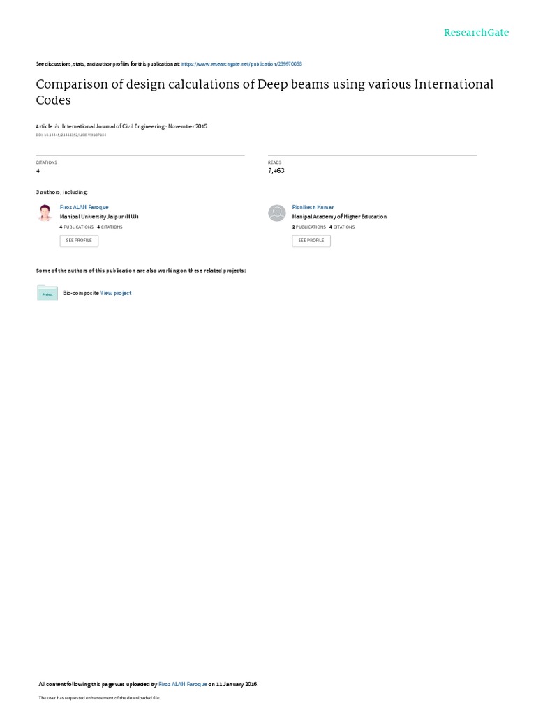 Comparison of Design Calculations of Deep Beams Using Various ...