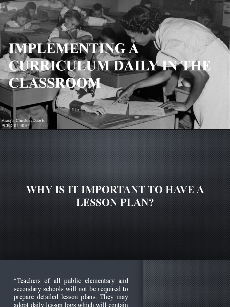 Implementing A Curriculum Daily in The Classroom | PDF | Learning | Curriculum