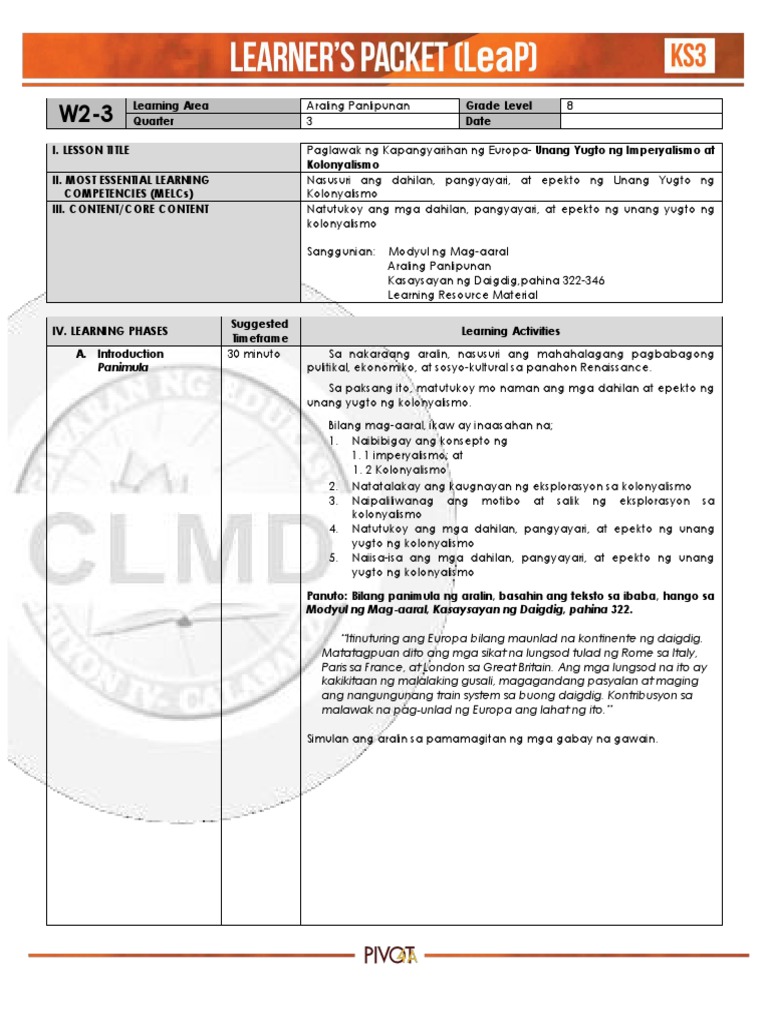 LeaP-AP-G8-Week2-3-Q3 Real | PDF