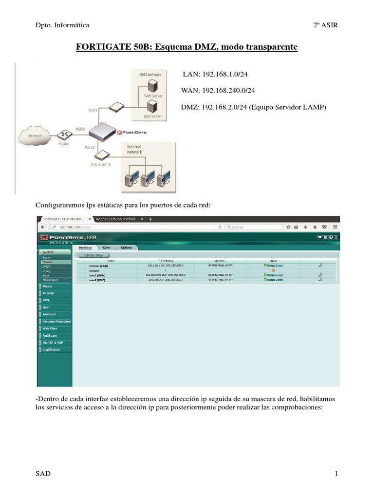 Firewall Hardware FortiGate - DMZ | PDF