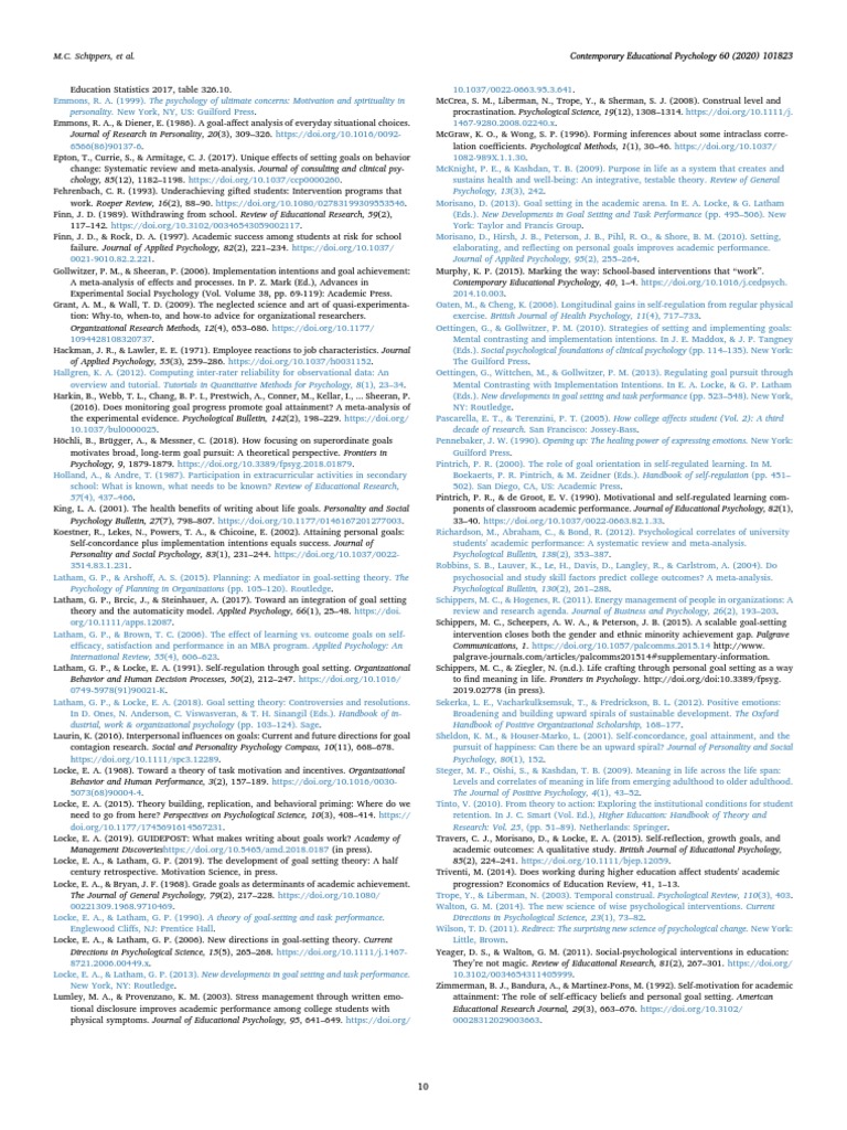 References | PDF | Goal Setting | Goal