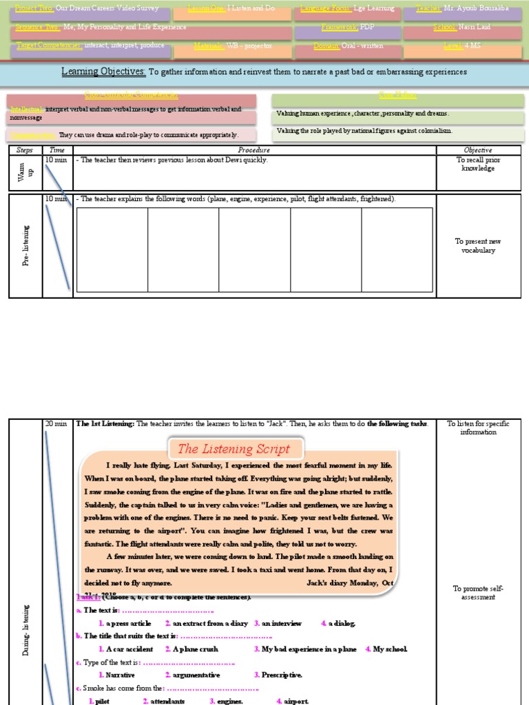 Seq 2 I Listen and Do 4 Past Exp | PDF | Learning | Neuropsychological ...