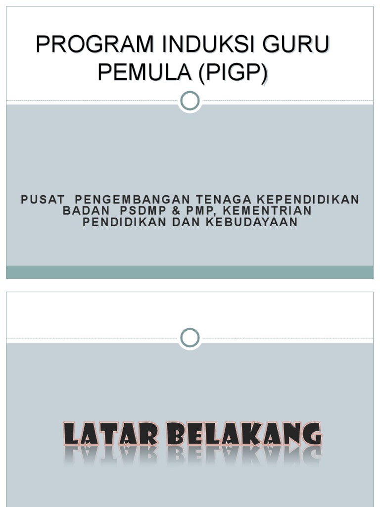 Bahan Tayang PIGP Program Induksi Guru Pemula | PDF