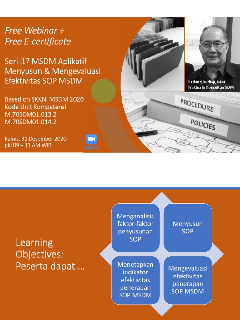 Seri-17 Menyusun Dan Evaluasi Efektivitas SOP MSDM by DB 31 Des 2020 | PDF