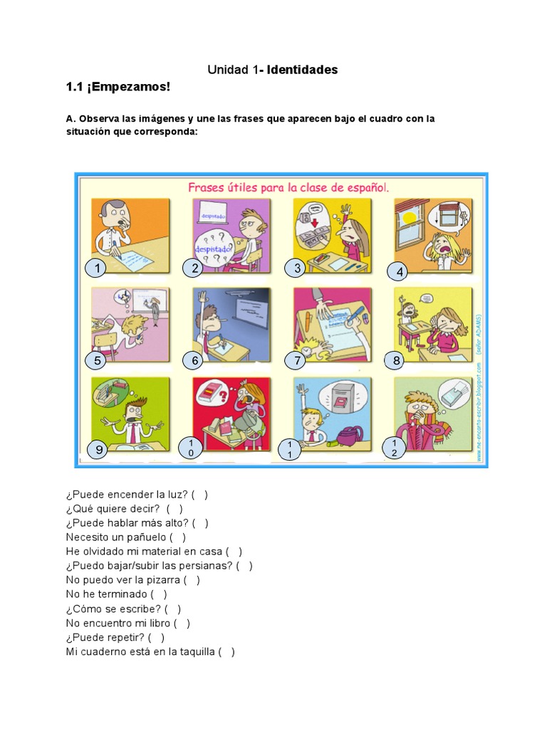 Dossier Unidad 1. Identidades | PDF | Asunto (gramática) | Verbo