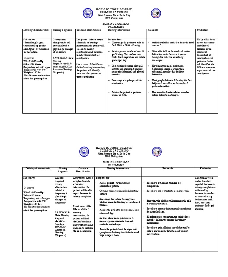 Case #2 Nursing Care Plan | PDF | Urinary Incontinence | Constipation