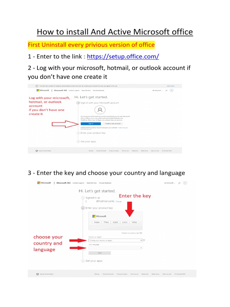 How To Install and Active Microsoft Office | PDF | Career & Growth ...