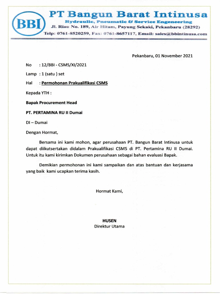 Pt. Bangun Barat Intinusa | PDF