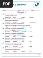 Underlining Adjectives Worksheet | PDF