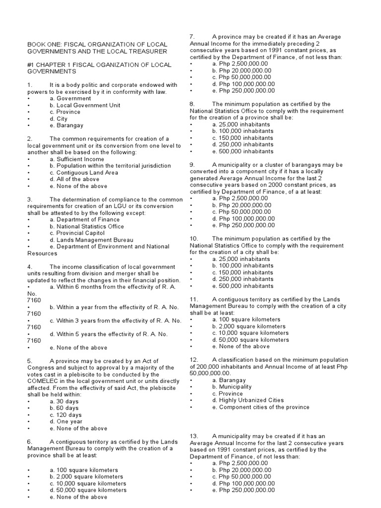 BCLTE Exam Reviewer and Guidelines | PDF | Taxes | Banks