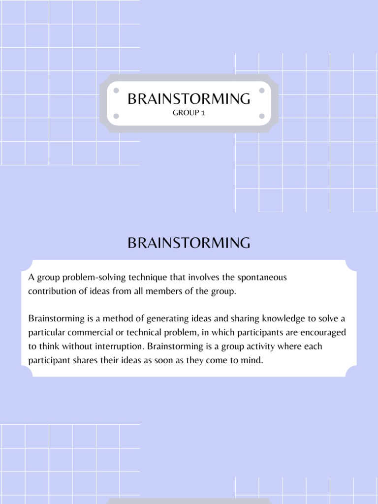 Effective Brainstorming Techniques | PDF