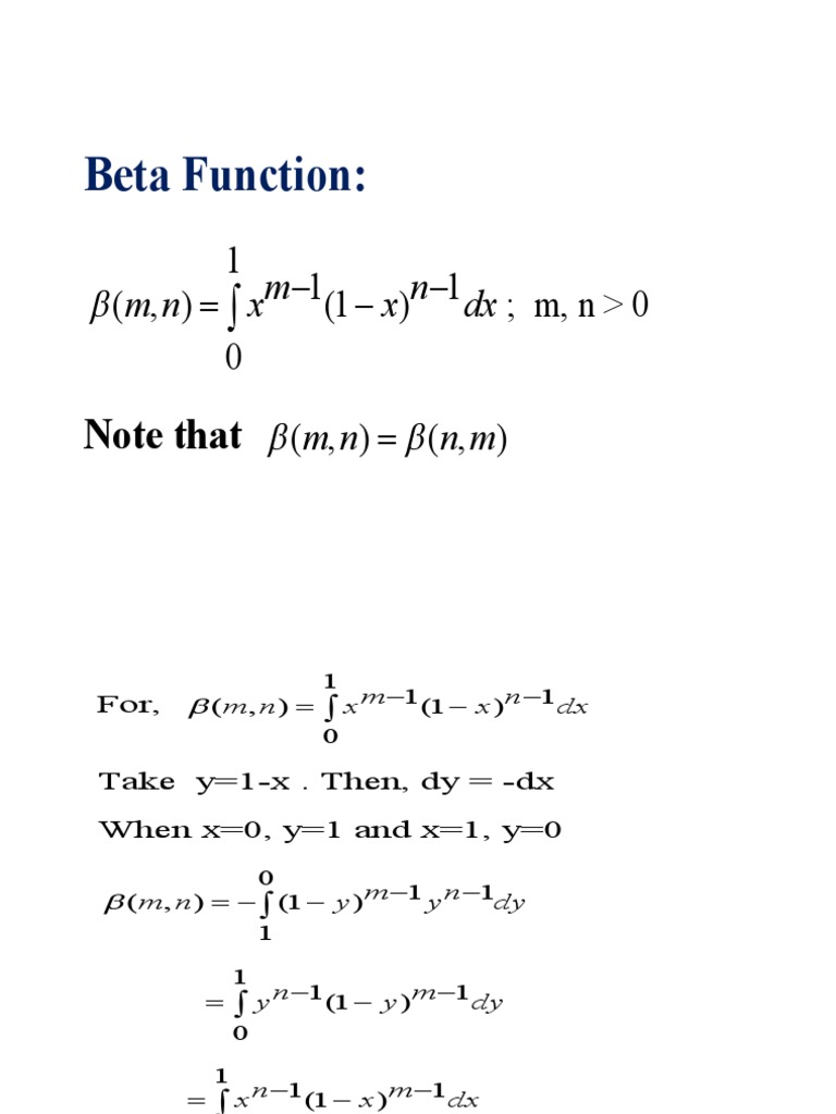 Beta Function:: M N MN X X DX MN NM | PDF | Trigonometric Functions | Mathematical Objects