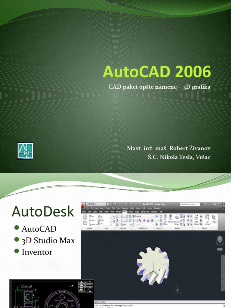 Autocad 2006 Cad Paket Opc5a1te Namene E28093 3d Grafika v1 3 6 | PDF