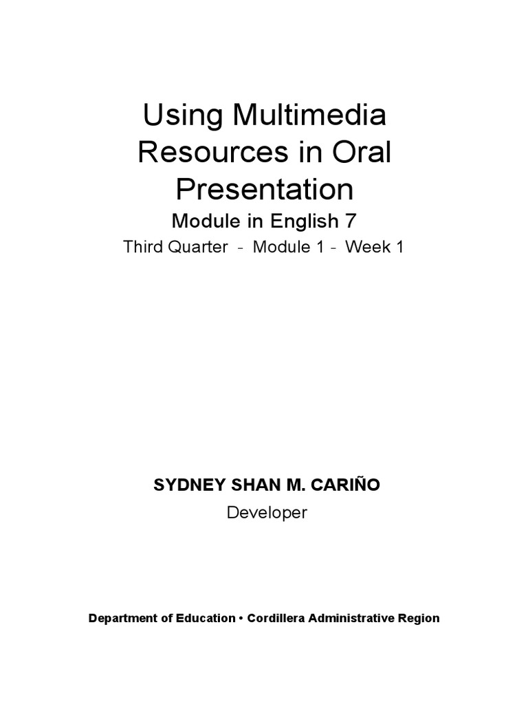 Using Multimedia Resources in Oral Presentation | PDF | Multimedia ...