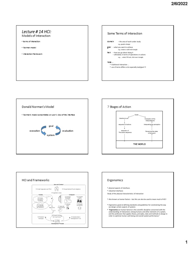 Lecture # 14 HCI:: Models of Interaction Some Terms of Interaction | Download Free PDF | Window ...