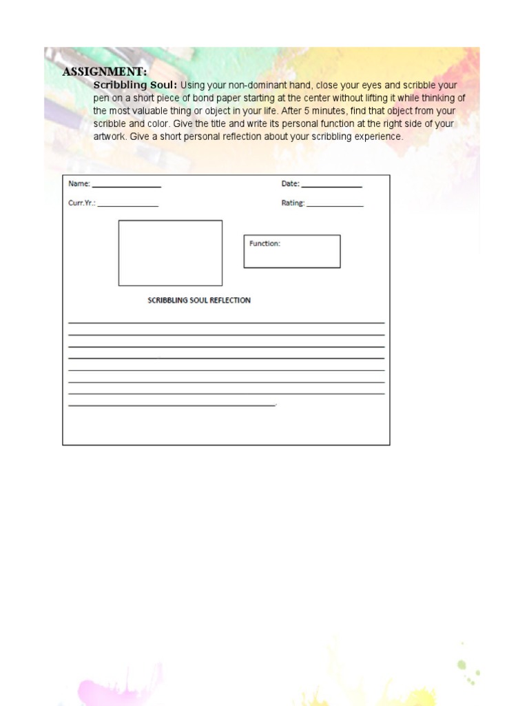 Assignment:: Scribbling Soul: Using Your Non-Dominant Hand, Close Your ...